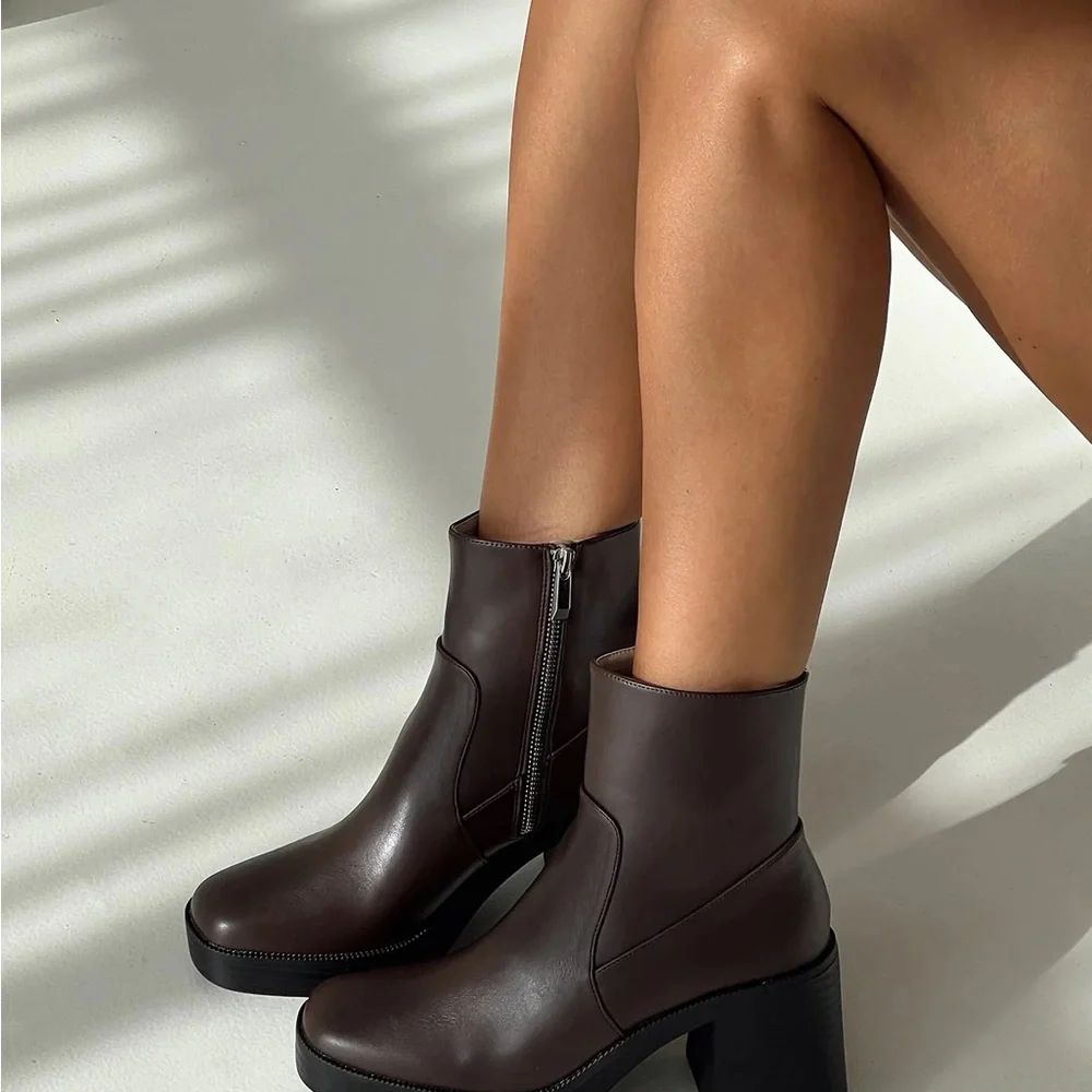 Princess Polly | Shoes | Princess Polly Halo Boots Brown | Poshmark